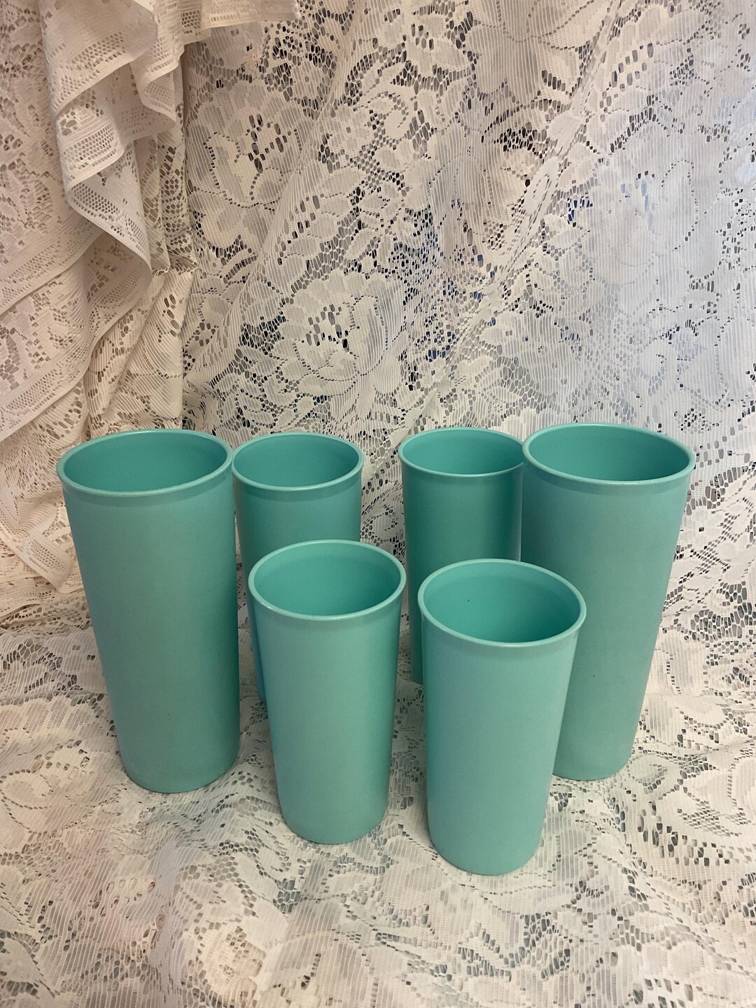 Set of 6 Aqua Blue Tupperware Glasses - Etsy