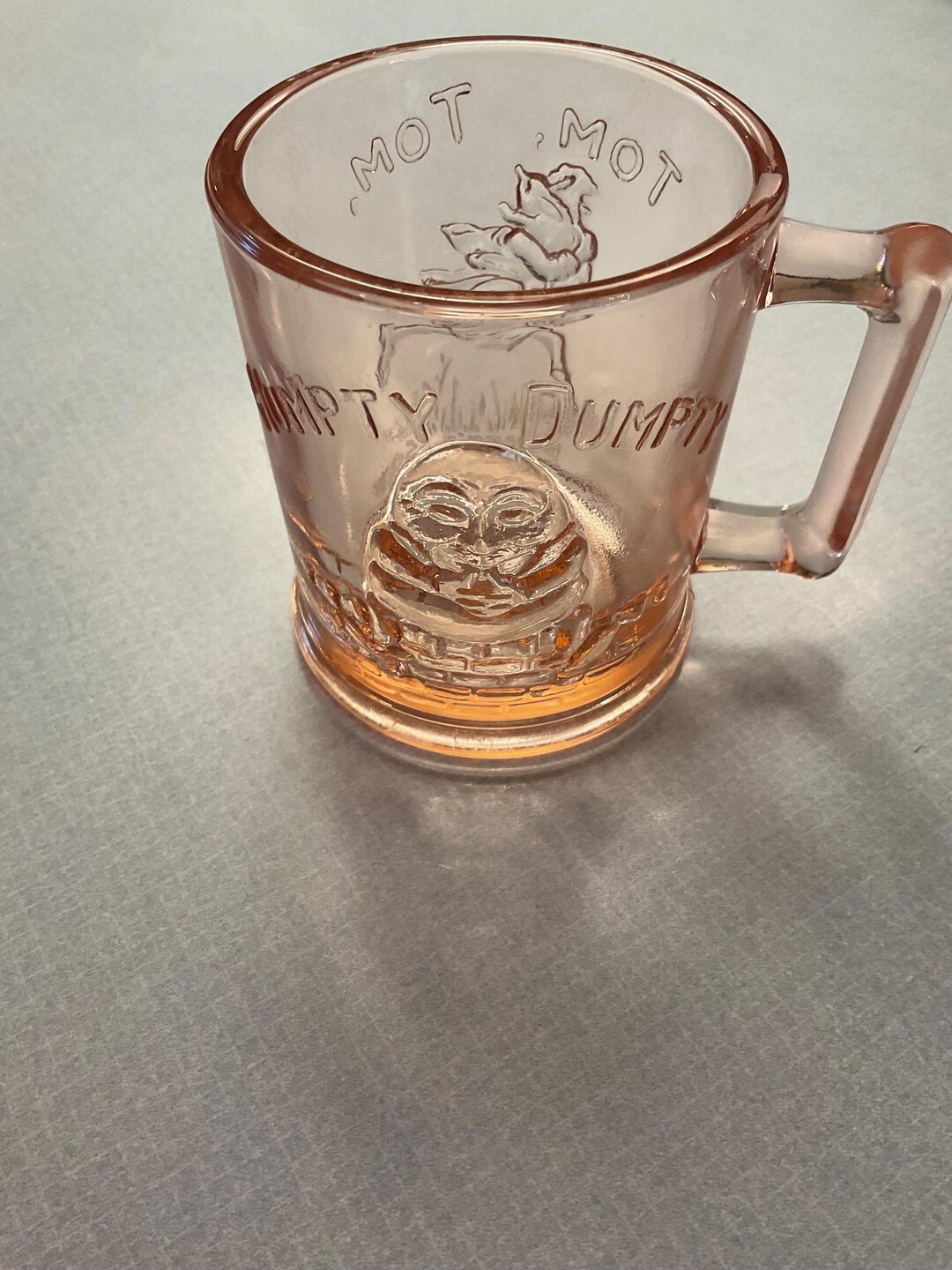 Vtg Pink Indiana Glass Humpty Dumpty/ Tom Tom Mug Nursery Rhyme Cup - Etsy