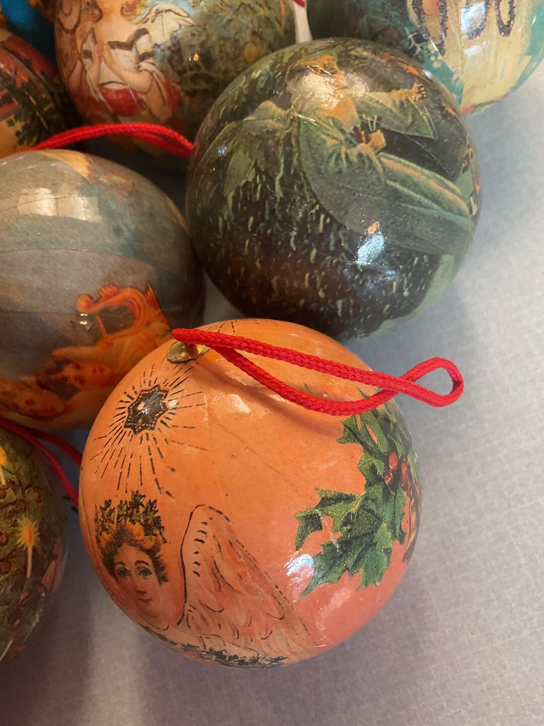 Vtg 90s - Twelve Glorious Angels Christmas Ornaments- Decoupage ...