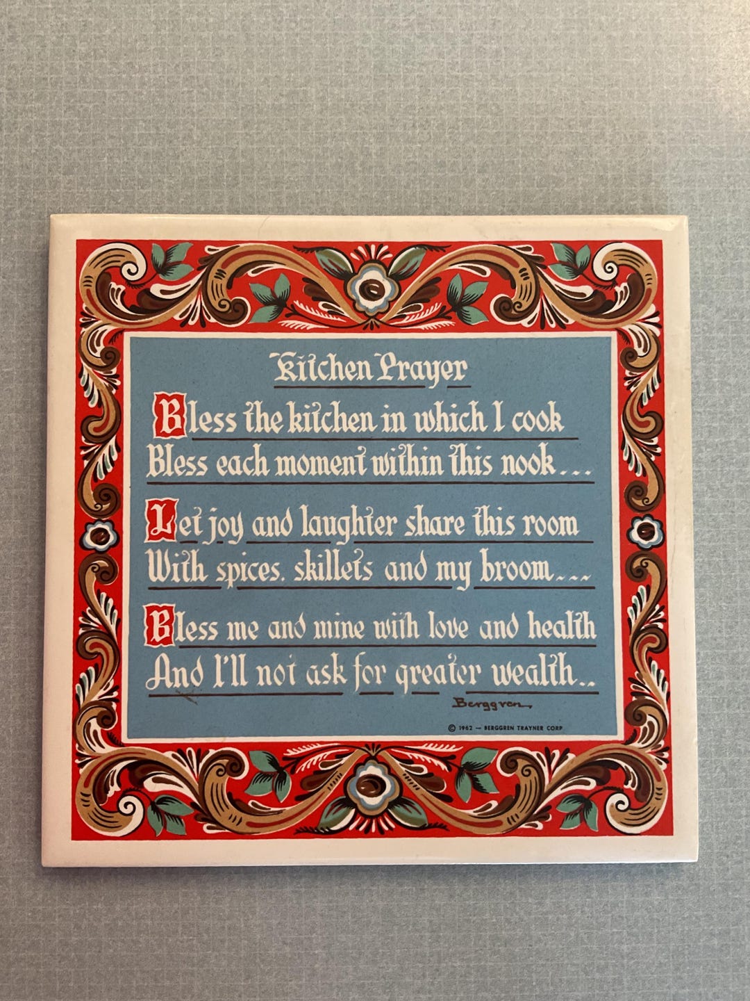 1962 - Kitchen Prayer - Berggren Trayner Corp - Etsy
