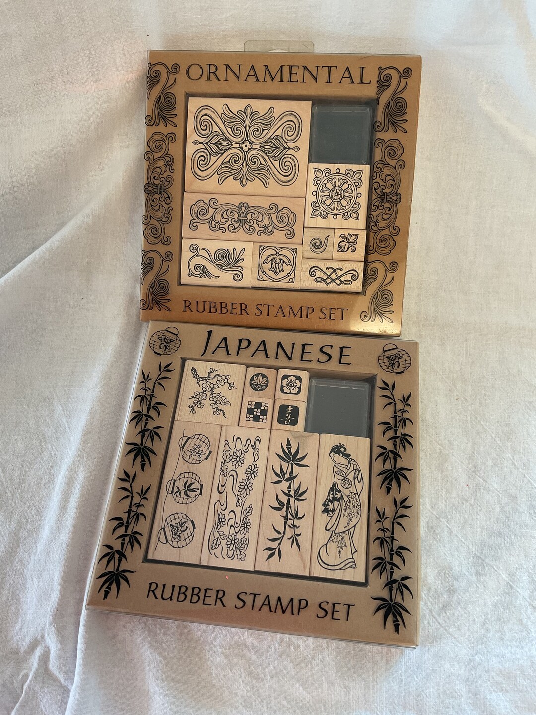 Japanese and Ornamental Rubber Stamps Sets 2 Boxes - Etsy