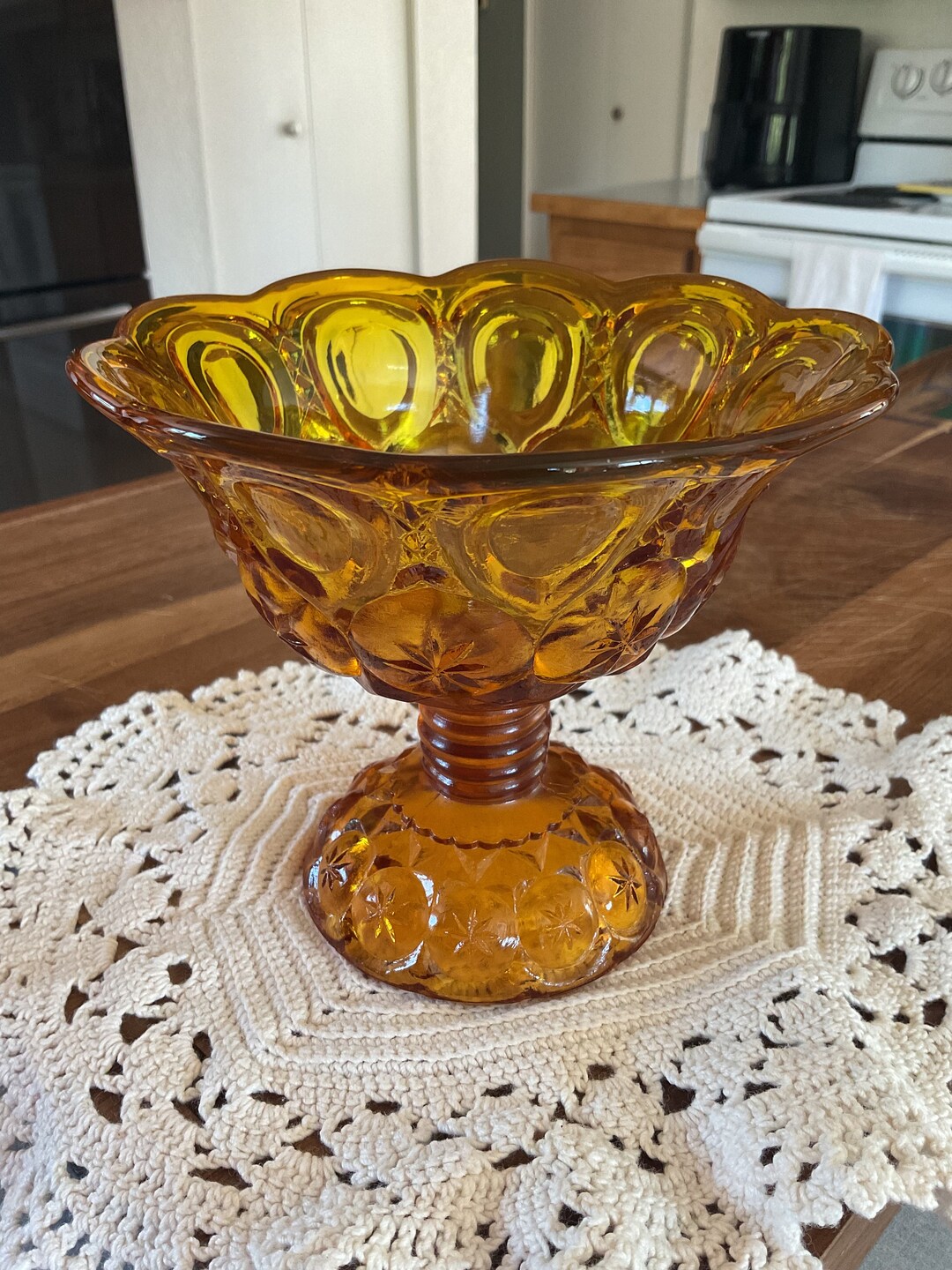 Vtg Amber Moon and Stars Depression Candy Dish / Center Piece - Etsy