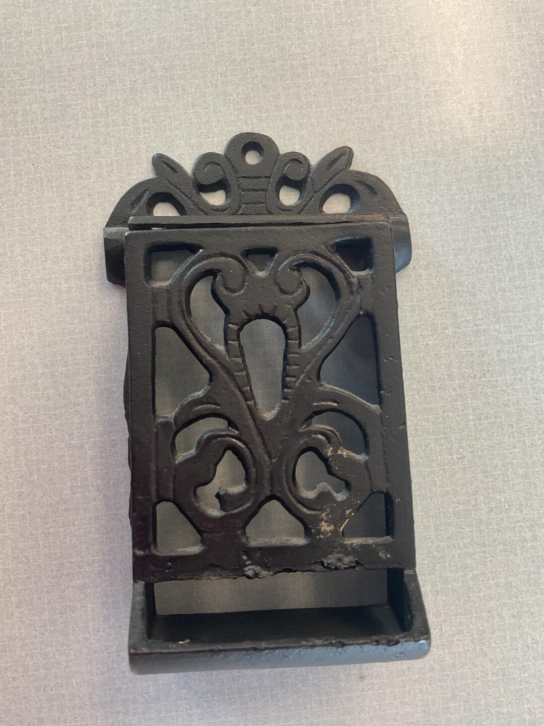 Vtg Cast Iron Black Match Holder/ Designed for Wall Mounting - Etsy