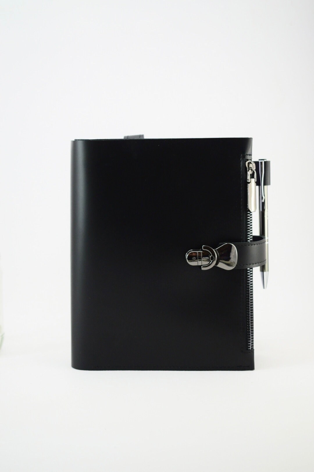Natural Italian Leather Planner A5, Black Classic Leather Gift, Gift ...