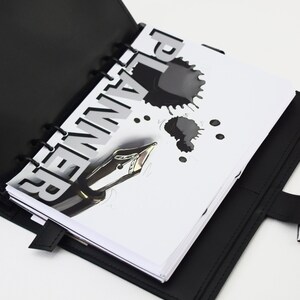 Natural Italian Leather Planner A5, Black Classic Leather Gift, Gift ...