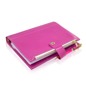 Natural PINK Leather Planner A5,planner, A5 Binder, Ringbuch A5 ...