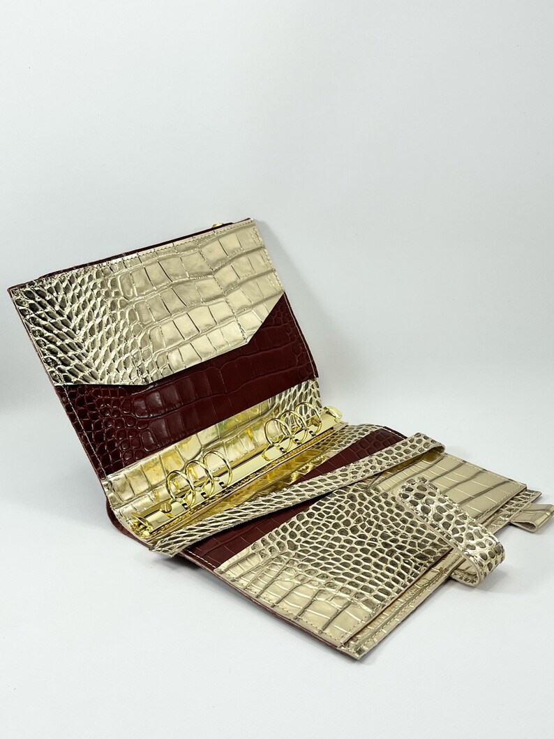 Natural Italian Leather Planner A5, GOLD Leather Planner, Gold Leather ...