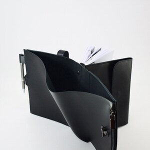 Natural Italian Leather Planner A5, Black Classic Leather Gift, Gift ...