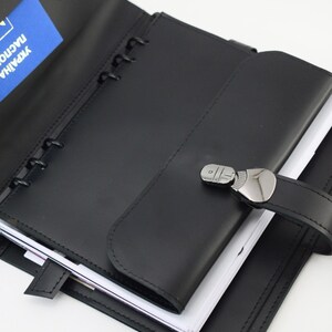 Natural Italian Leather Planner A5, Black Classic Leather Gift, Gift ...