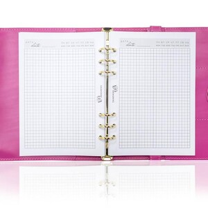 Natural PINK Leather Planner A5,planner, A5 Binder, Ringbuch A5 ...