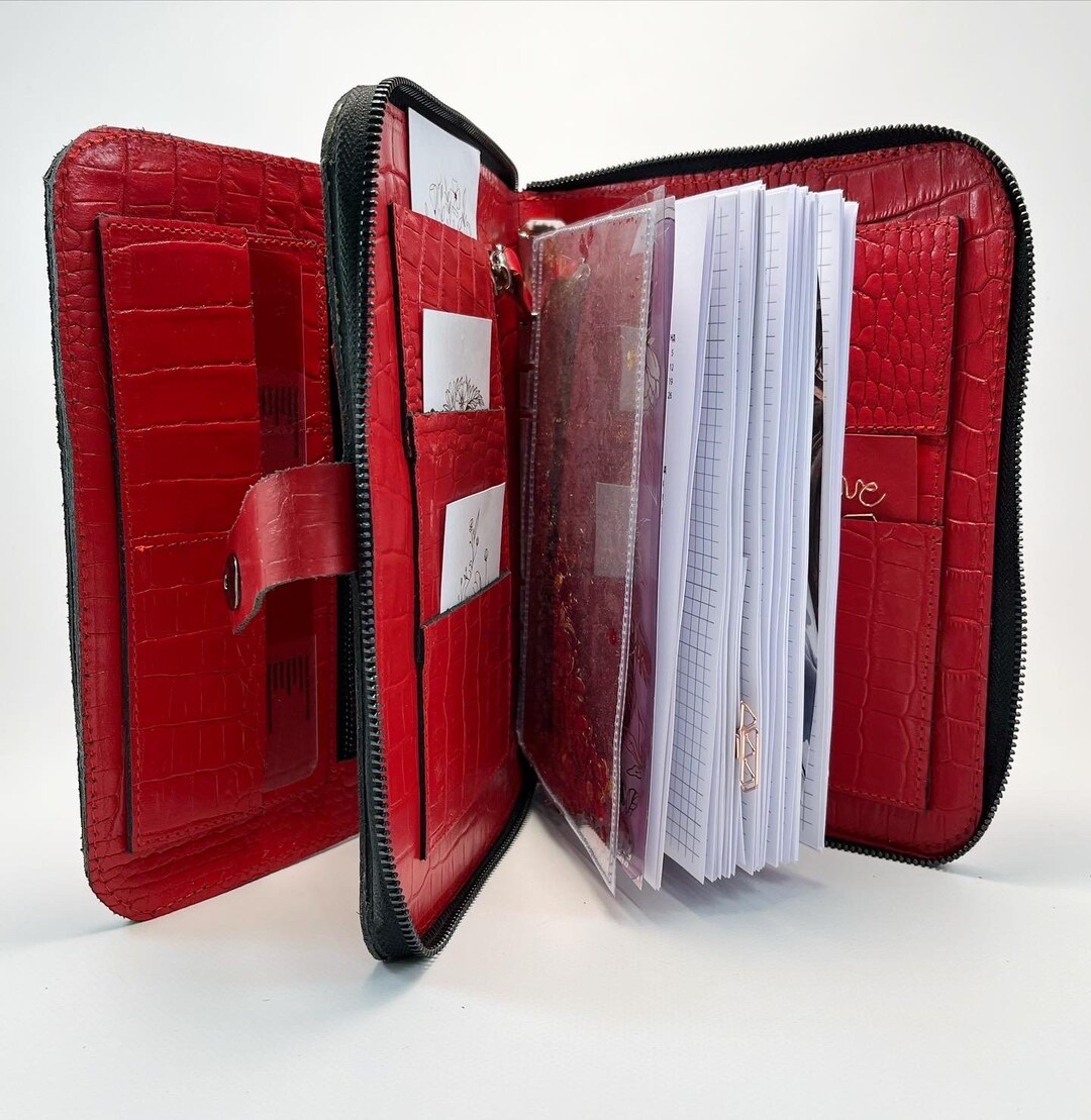 INDIVIDUALORDED, Natural Italian Leather Planner A5, DOUBLE MODEL in ...