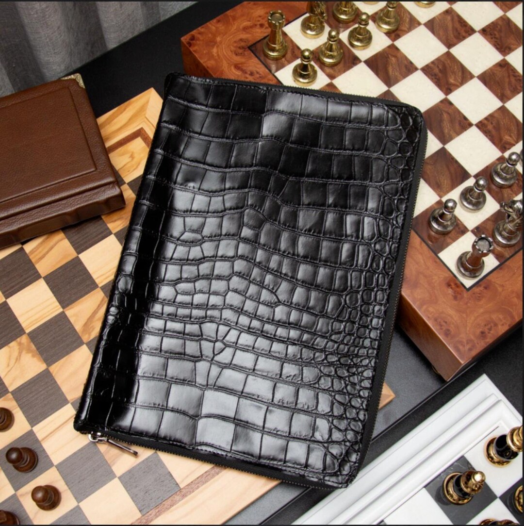 BLACK Business Padfolio- Leather Writing Folder A4 With Card Holder ...