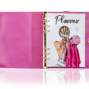 Natural PINK Leather Planner A5,planner, A5 Binder, Ringbuch A5 ...