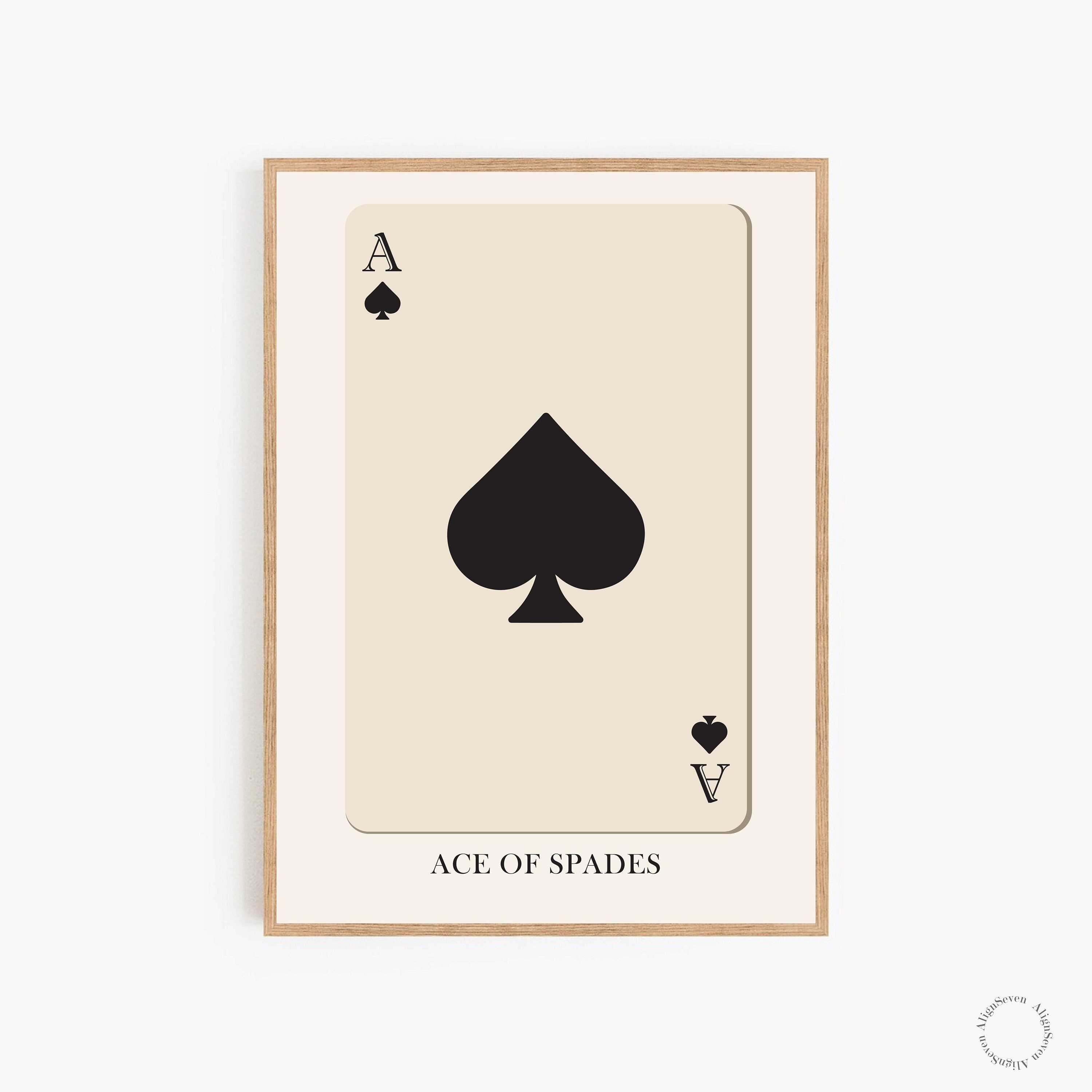 Ace of Spades Playing Card Digital Print - Etsy