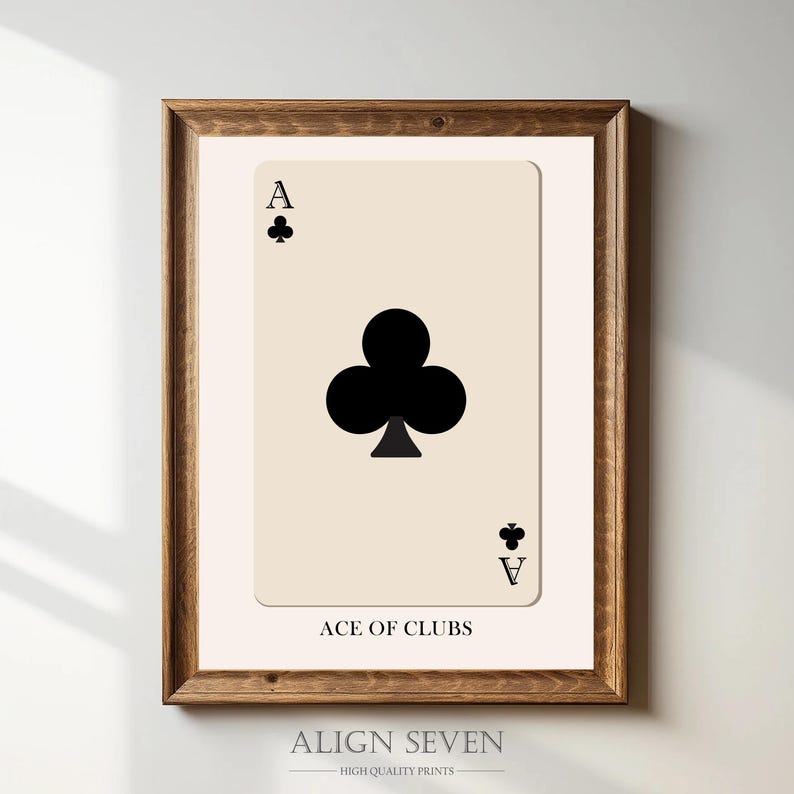 Ace of Clubs Playing Card Digital Print - Etsy