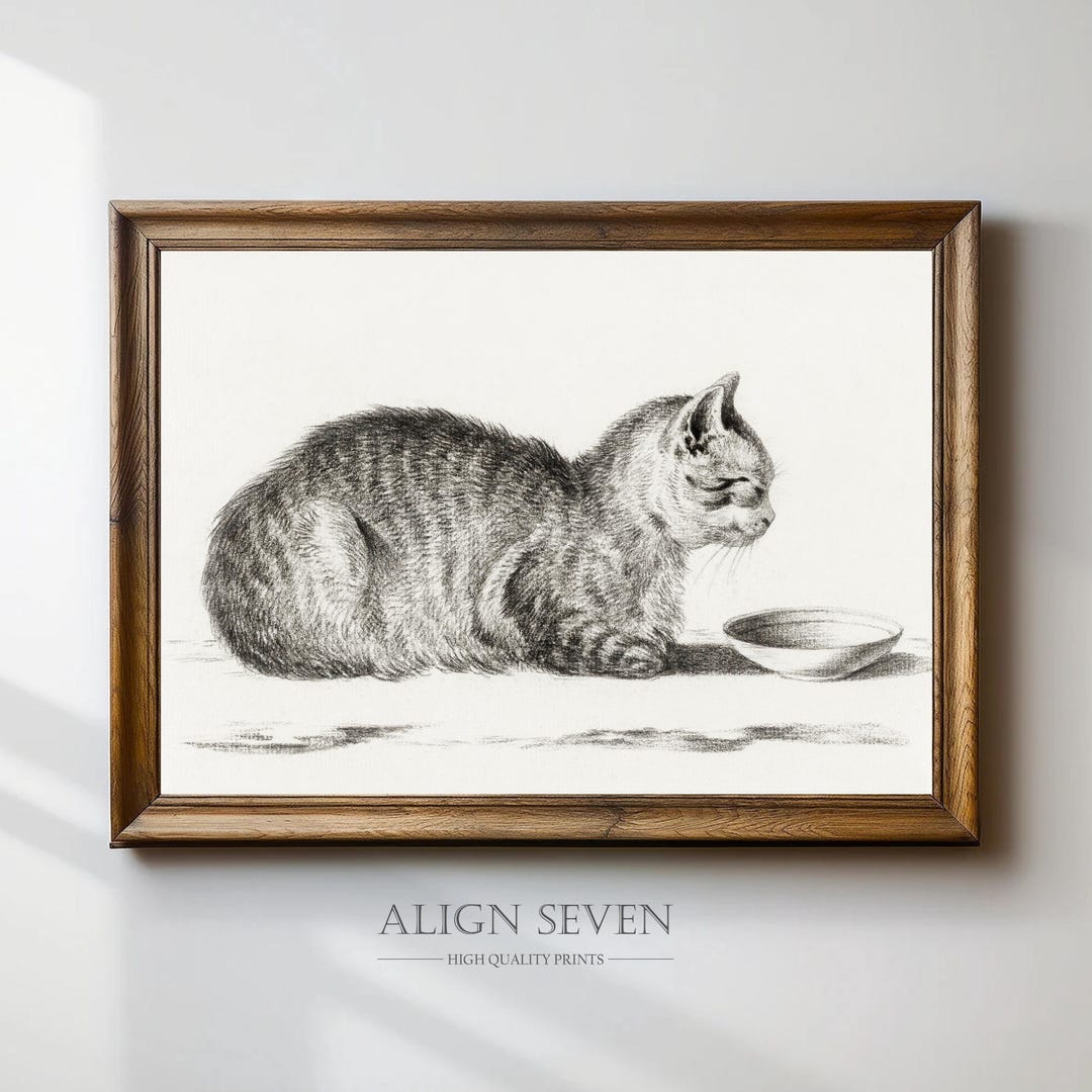 Vintage Cat Digital Print - Etsy