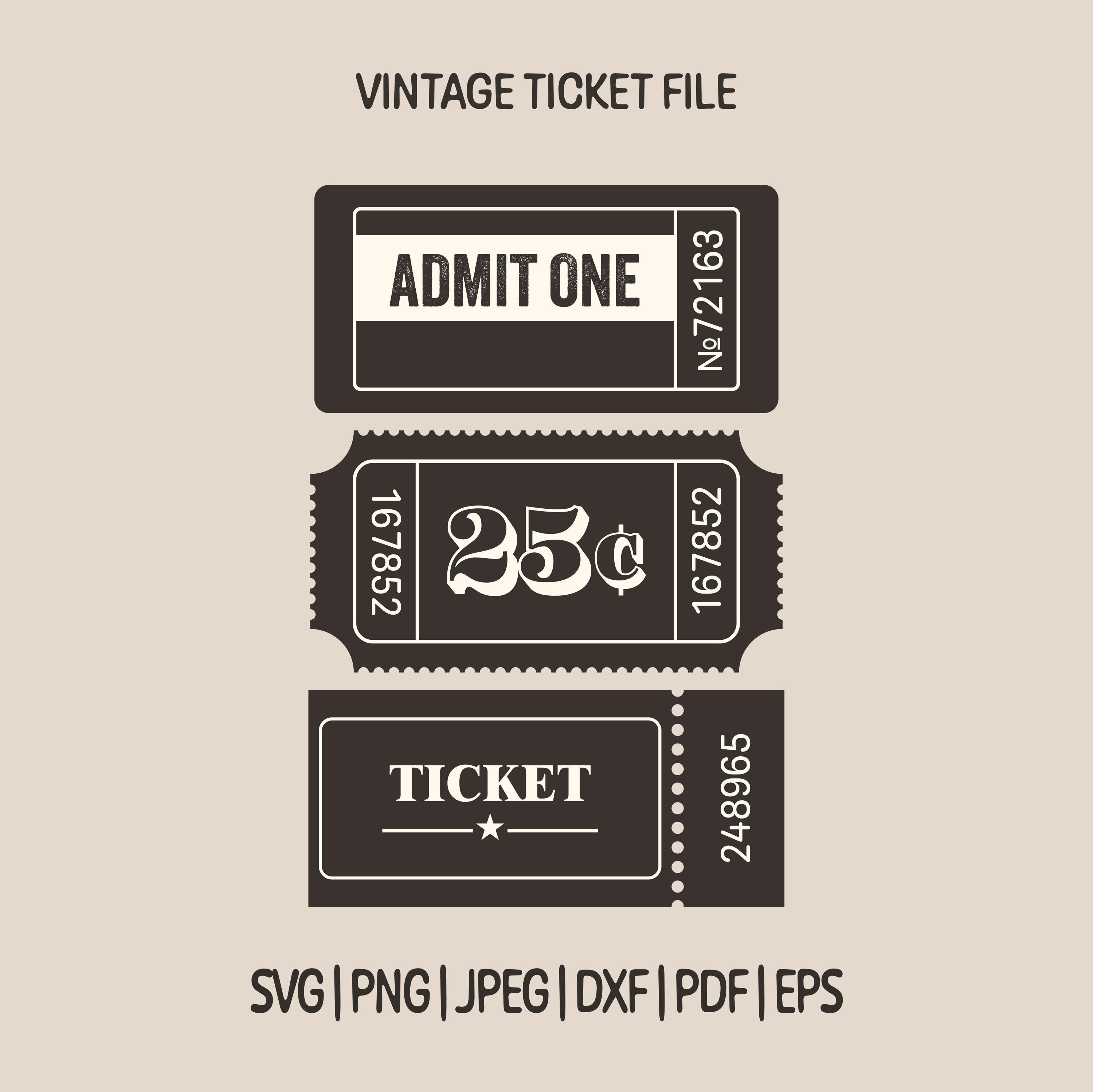 Vintage Ticket SVG - Etsy