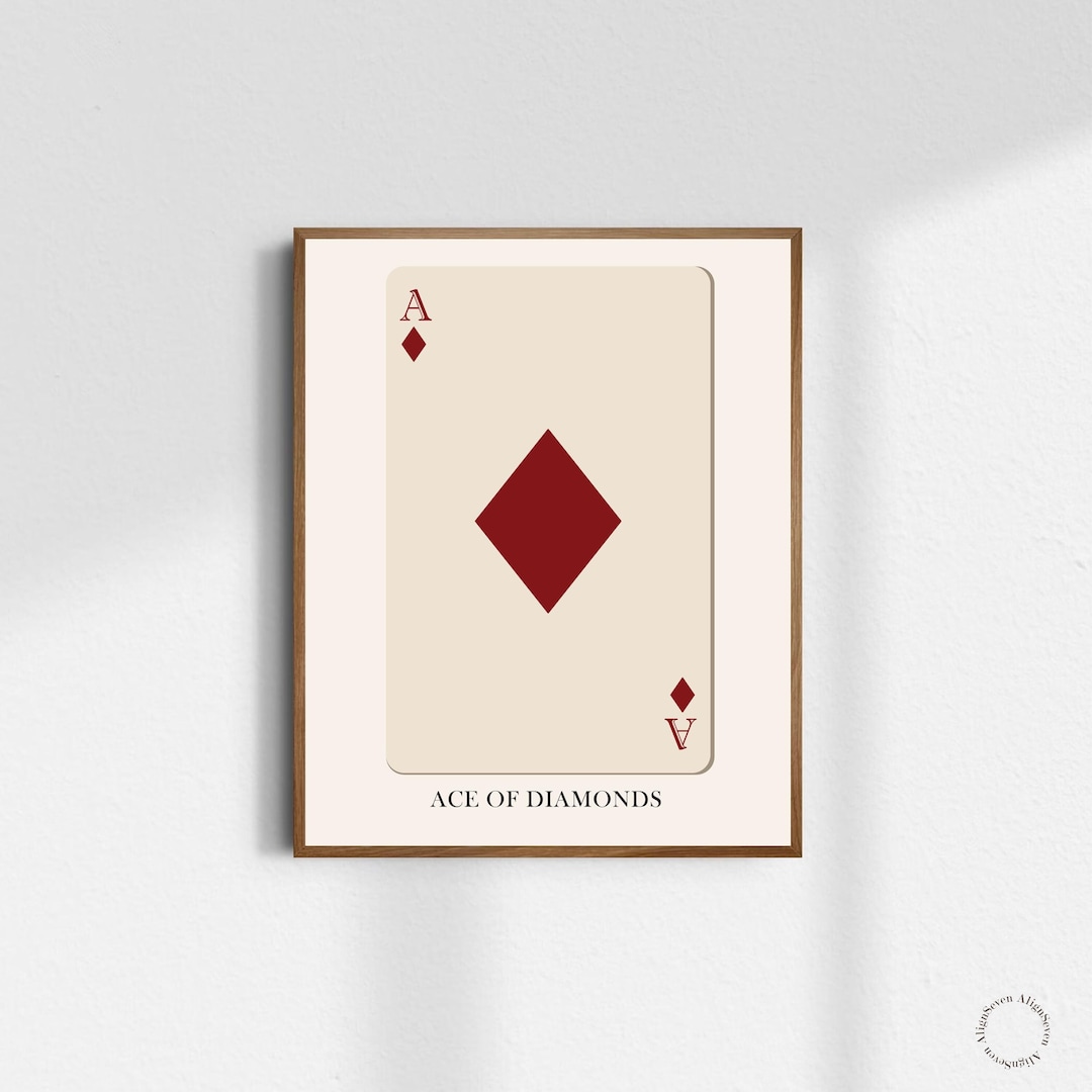 Ace of Diamonds Playing Card Digital Print - Etsy