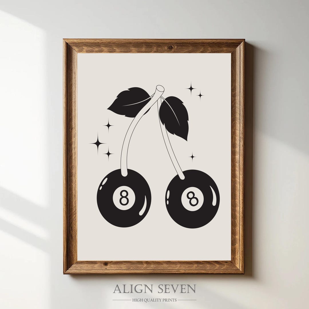 8 Ball Cherries Digital Print - Etsy
