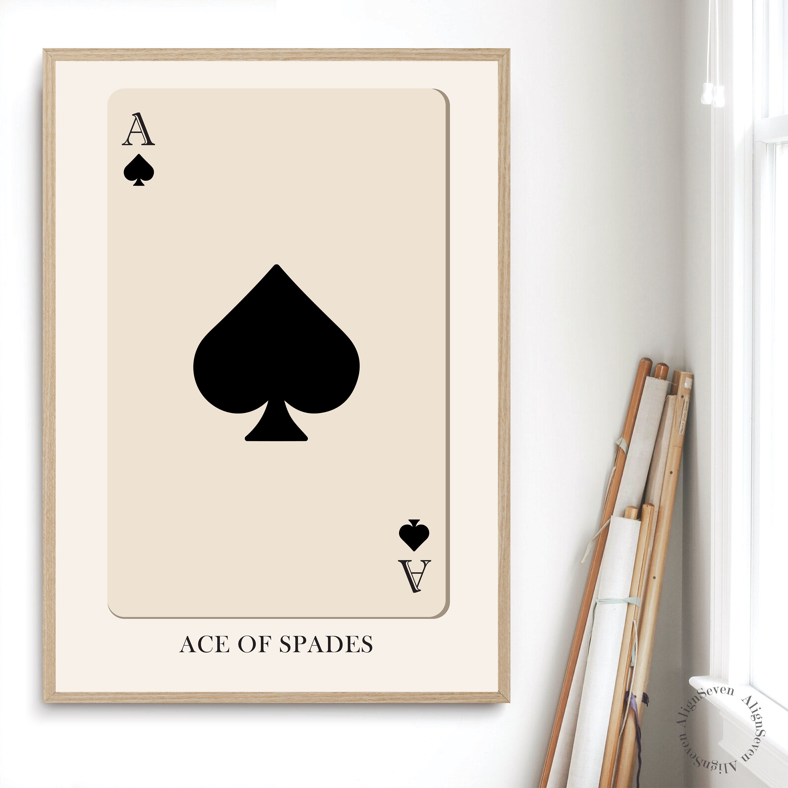 Ace of Spades Playing Card Digital Print - Etsy