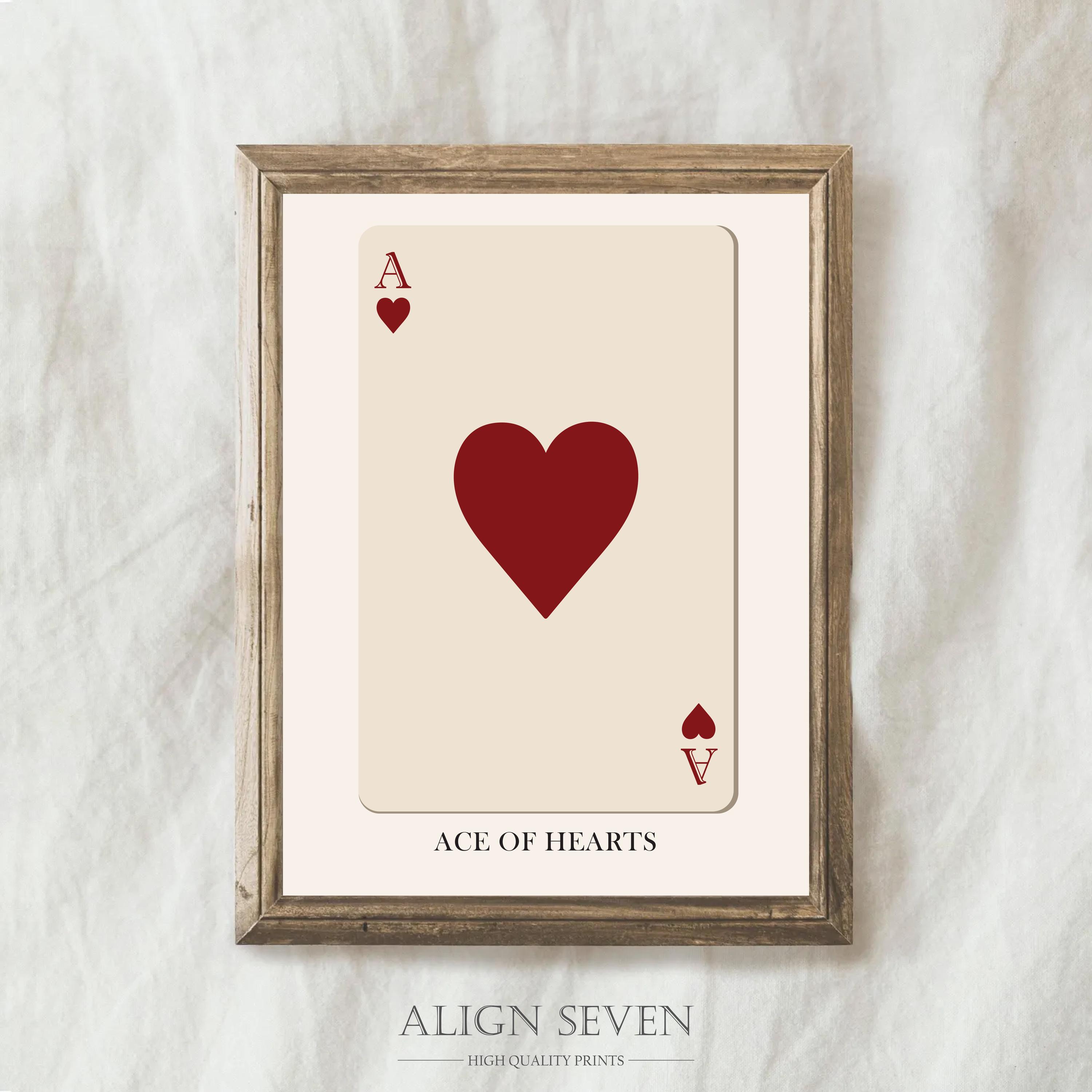 Ace of Hearts Playing Card Digital Print - Etsy