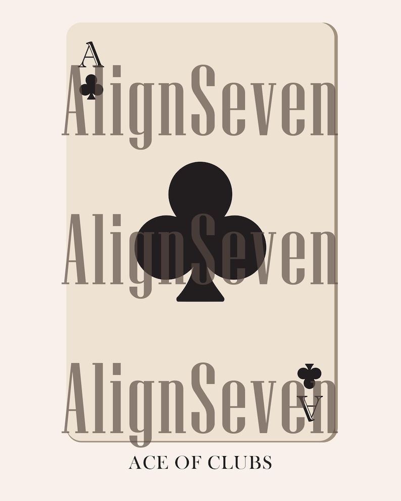 Ace of Clubs Playing Card Digital Print - Etsy