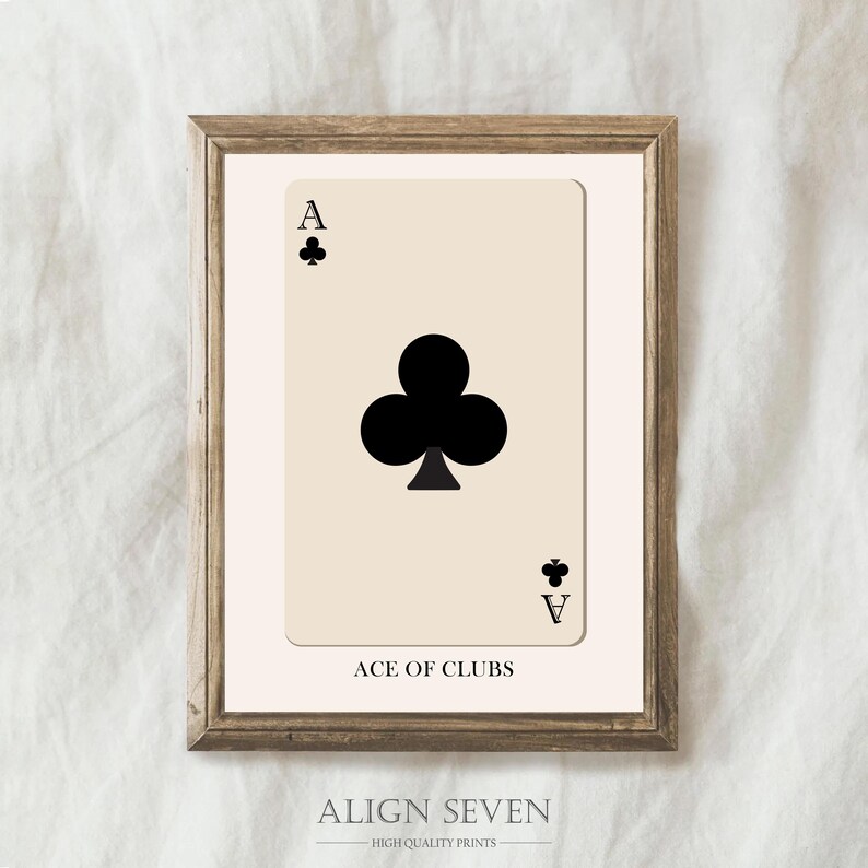 Ace of Clubs Playing Card Digital Print - Etsy