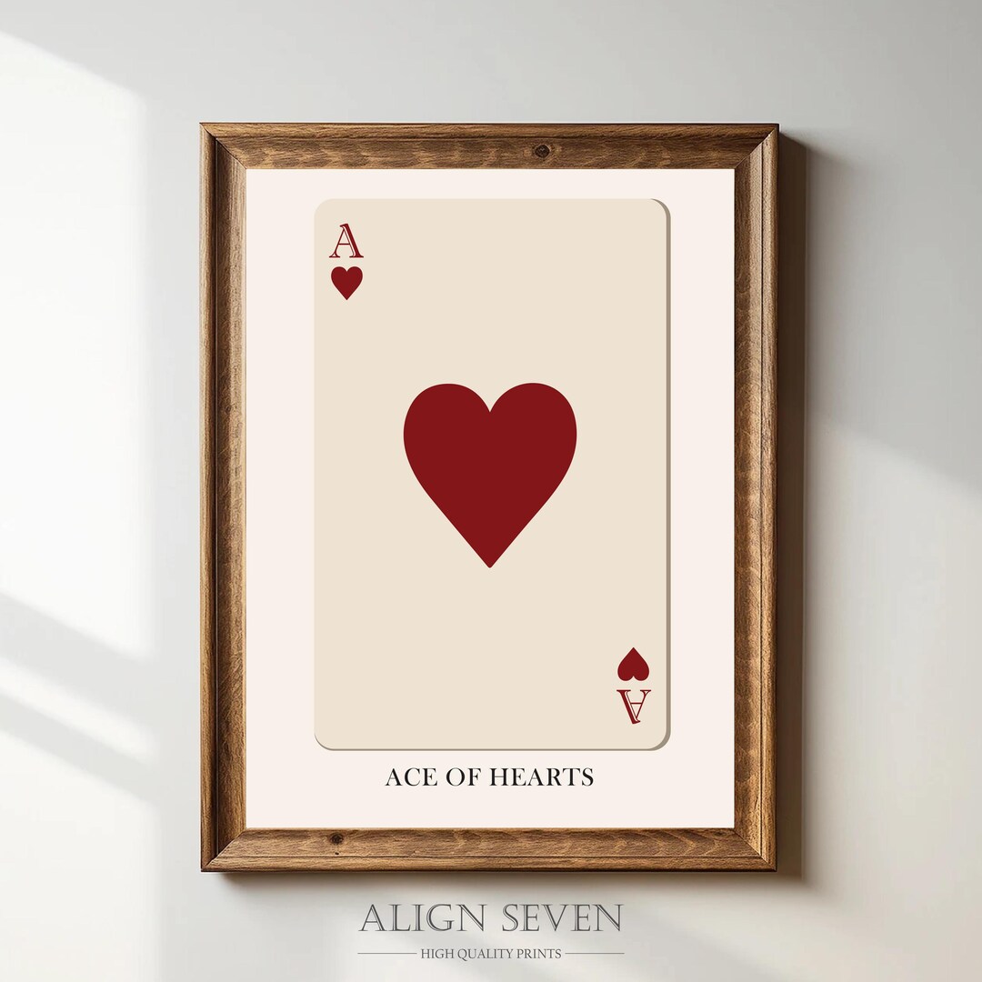 Ace of Hearts Playing Card Digital Print - Etsy