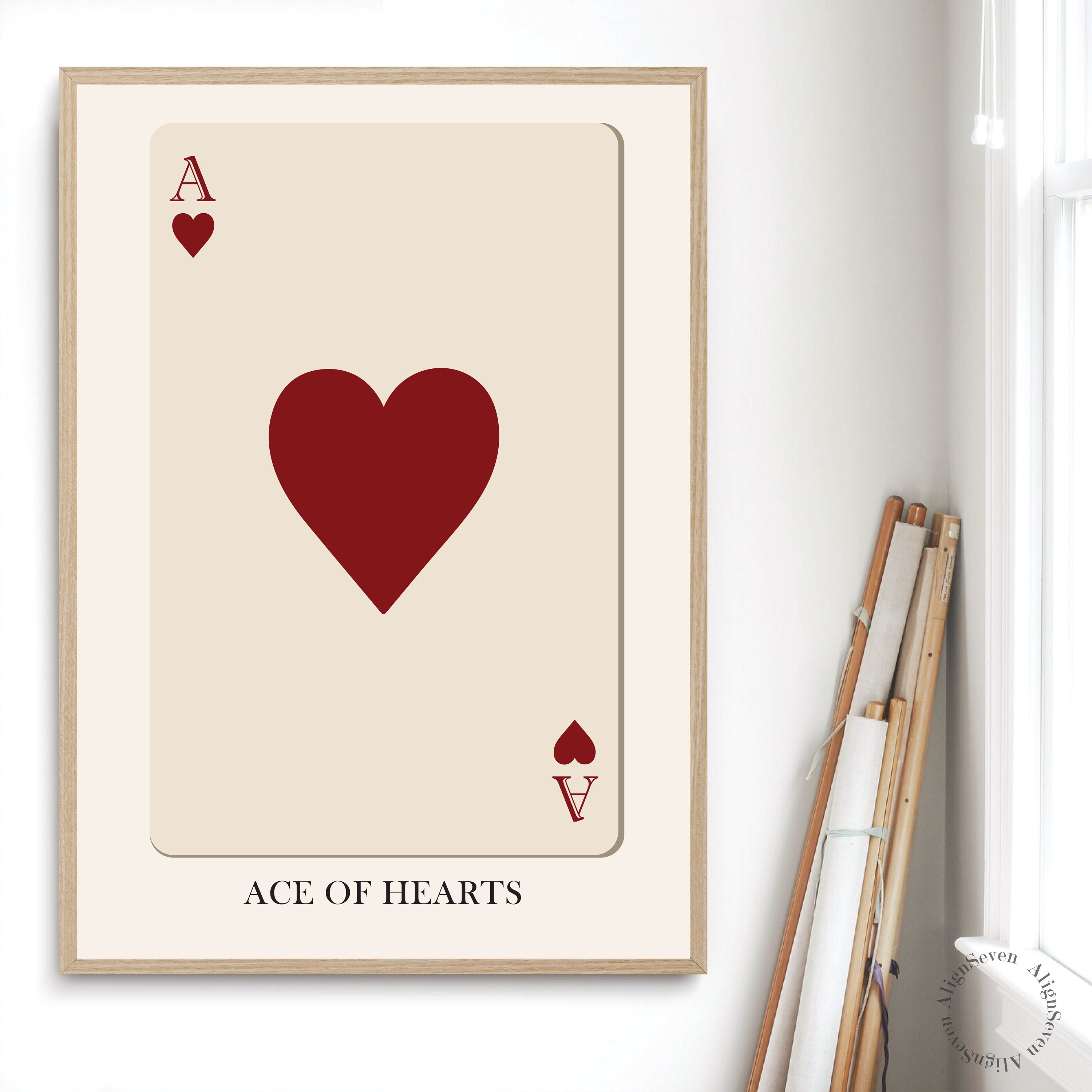 Ace of Hearts Playing Card Digital Print - Etsy