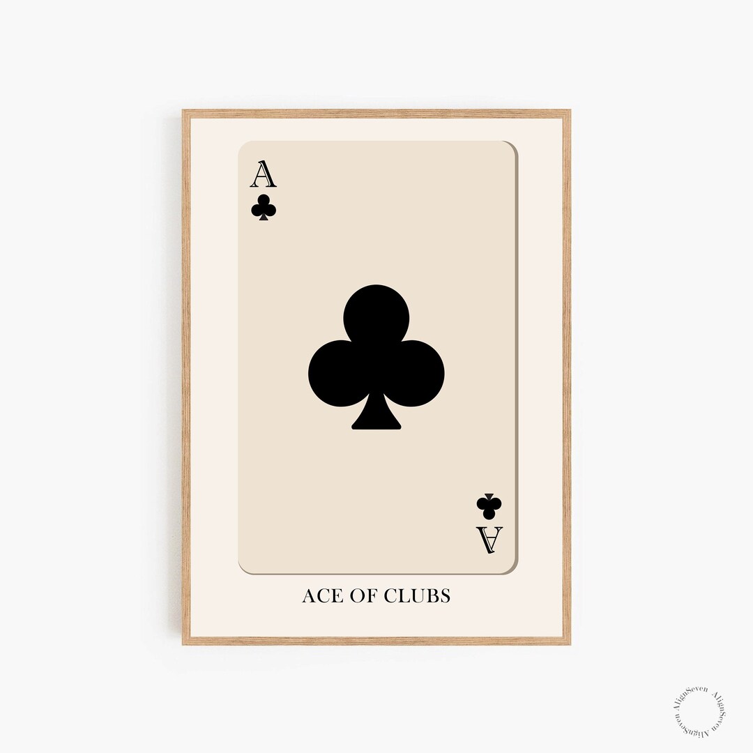 Ace of Clubs Playing Card Digital Print - Etsy