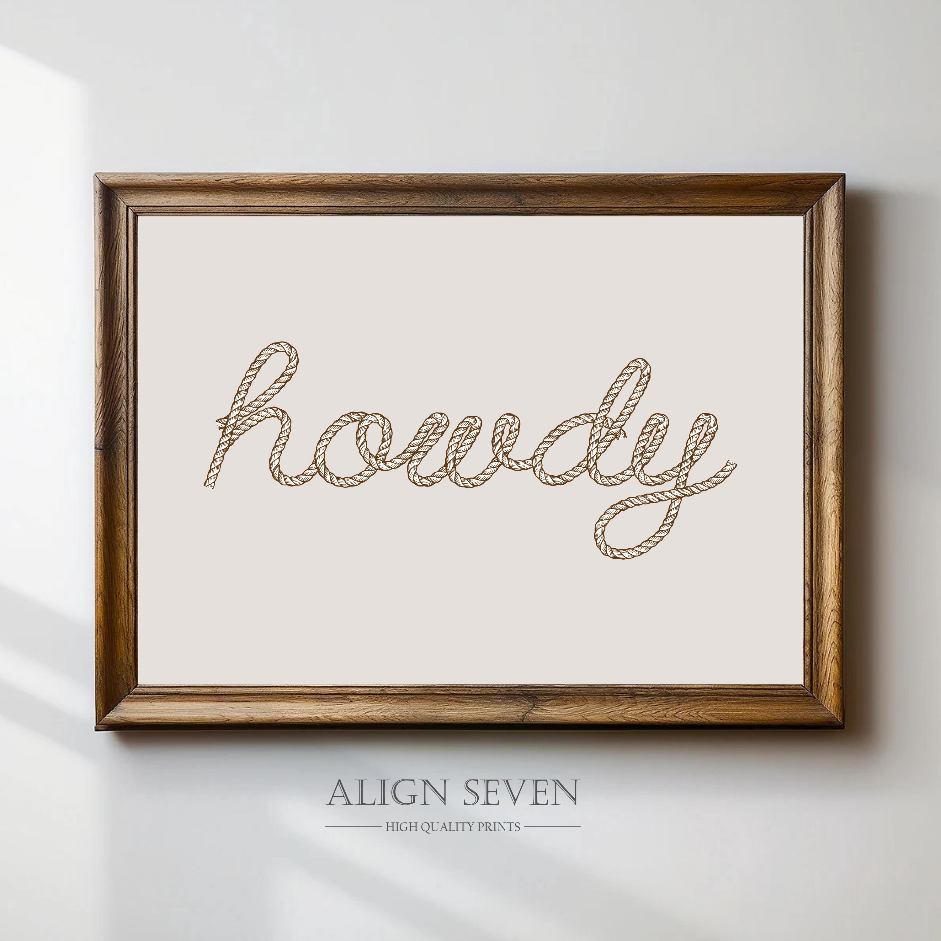 Howdy in Rope Font Digital Print - Etsy