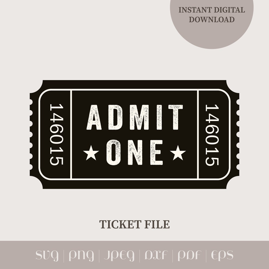 Vintage Admit One Ticket SVG - Etsy