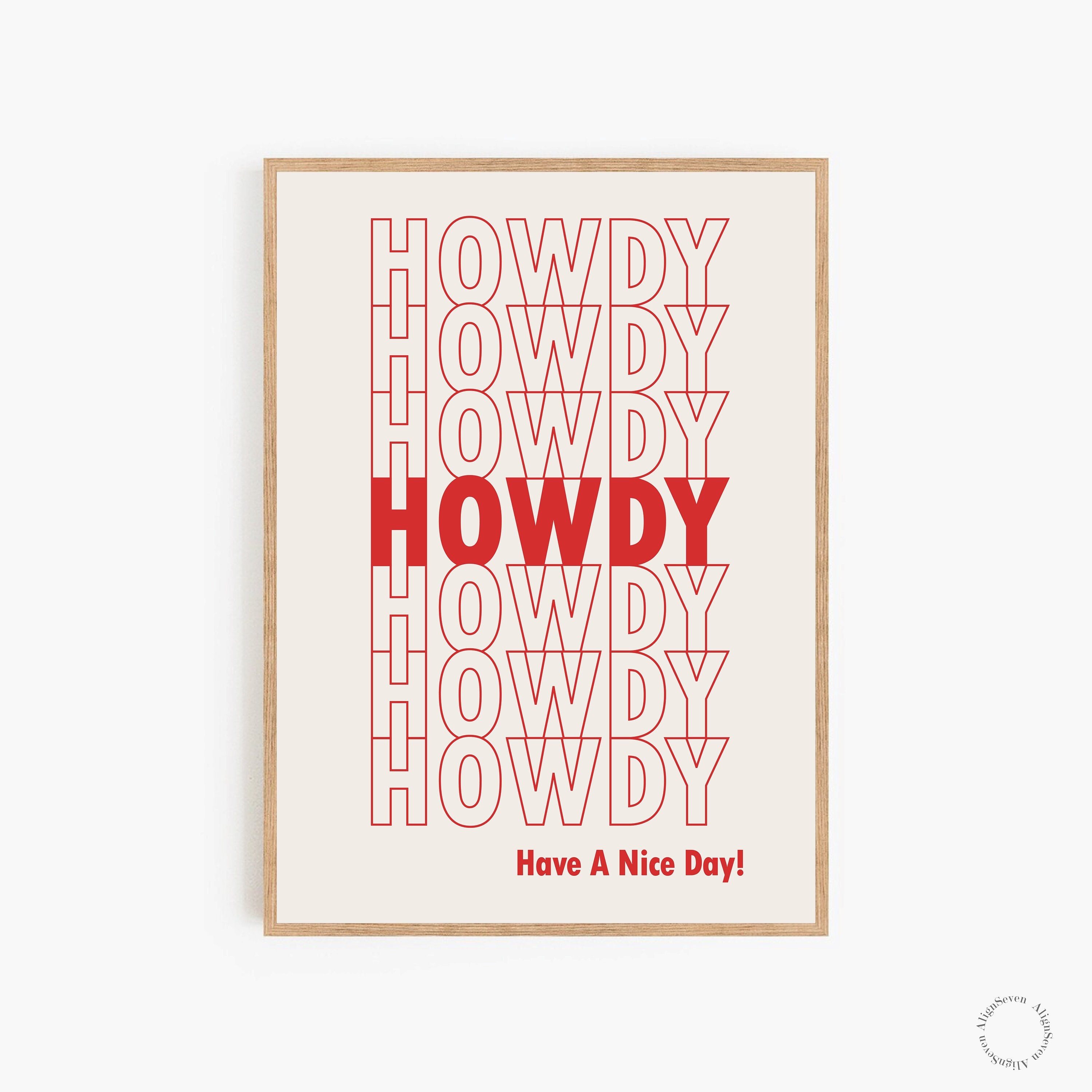 Howdy Thank You Bag Font Digital Print - Etsy
