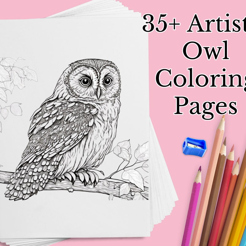 Owl Coloring Book - Etsy UK