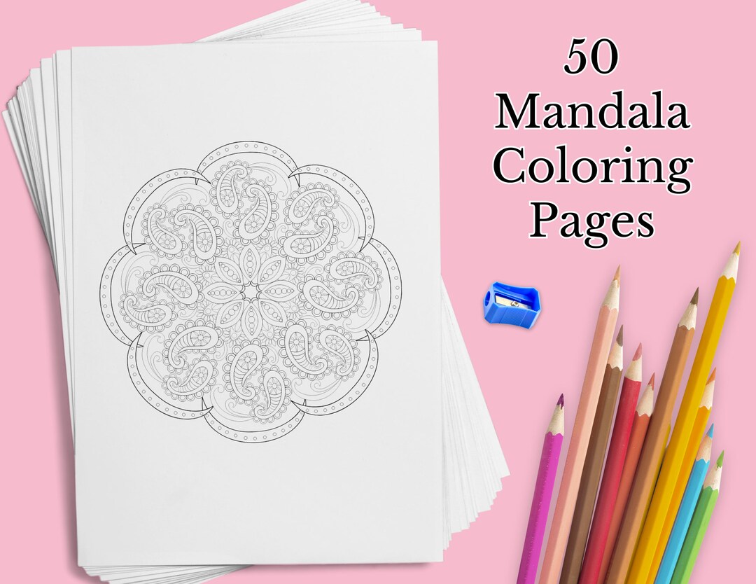 Mandala Coloring Pages: 50 Amazing Patterns - Adult Coloring Book - Etsy