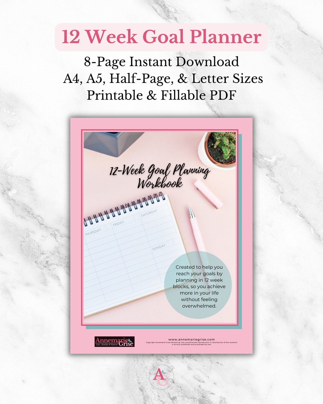 Printable Goal Planner, Workbook to Create Goals, Business and Personal ...
