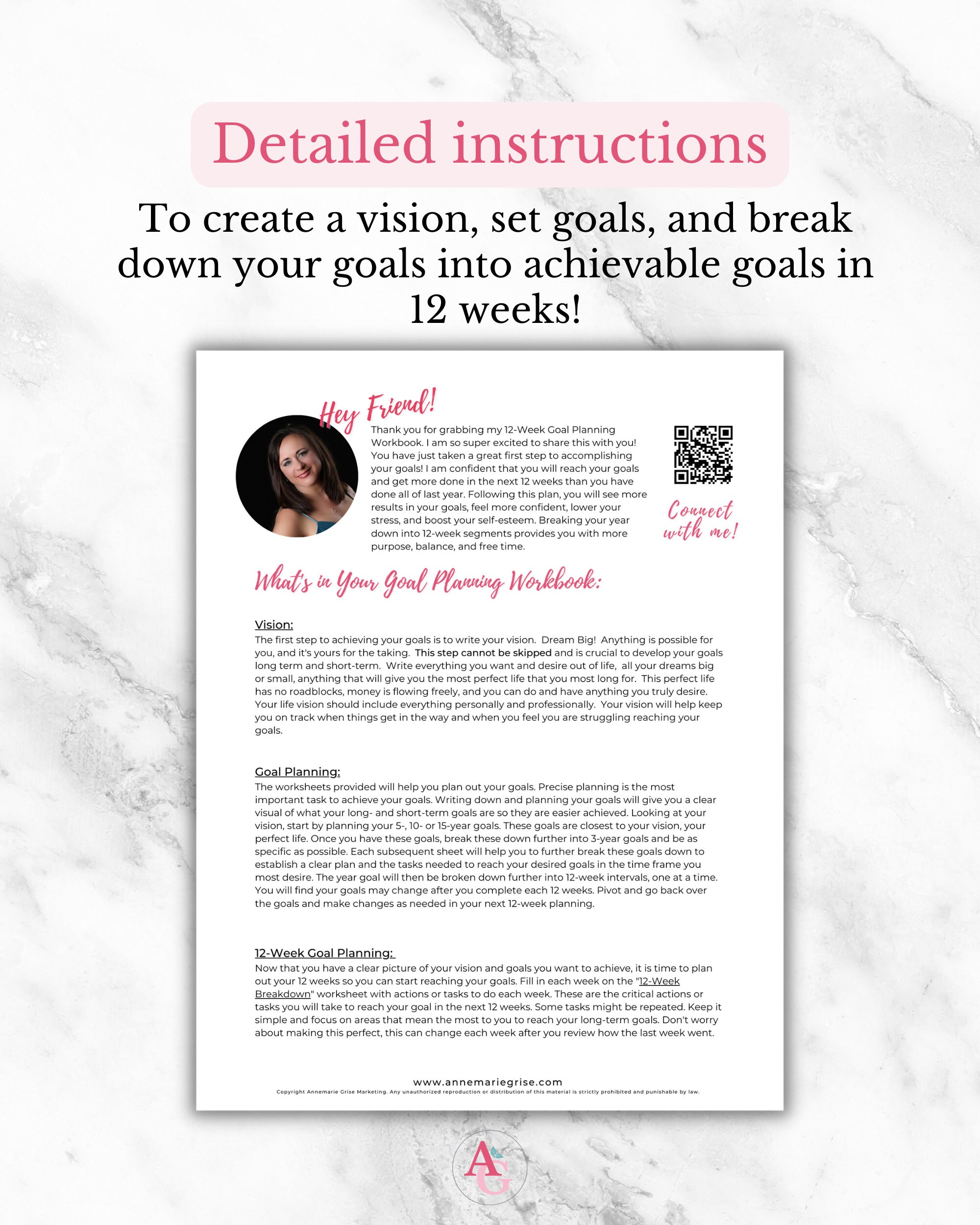 Printable Goal Planner, Workbook to Create Goals, Business and Personal ...