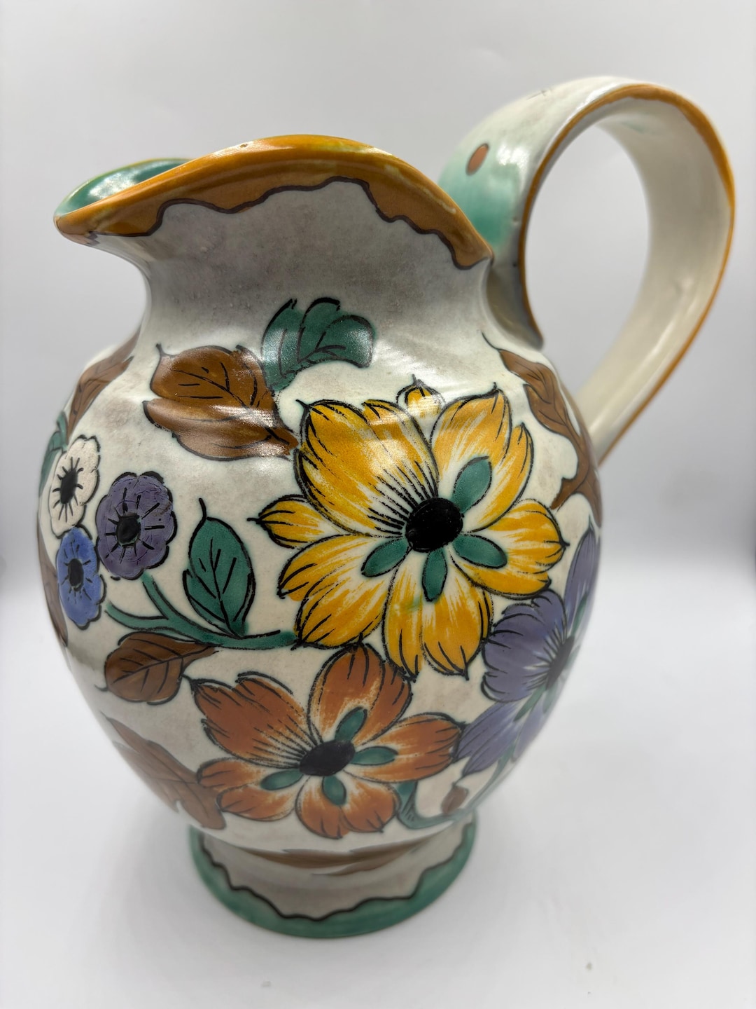 Royal Zuid Holland Gouda Hand Painted Pottery Pitcher | Signed - Etsy