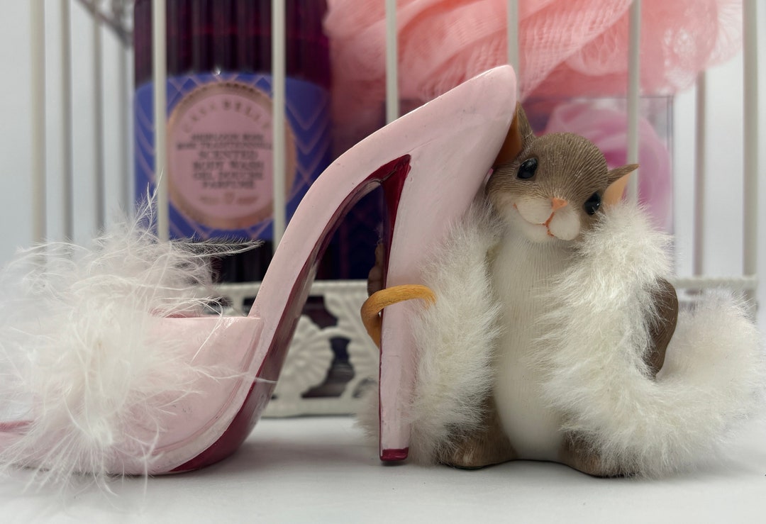 Charming Tails you re a Glamorous Soul Fitz & Floyd Mouse Shoe Figurine ...