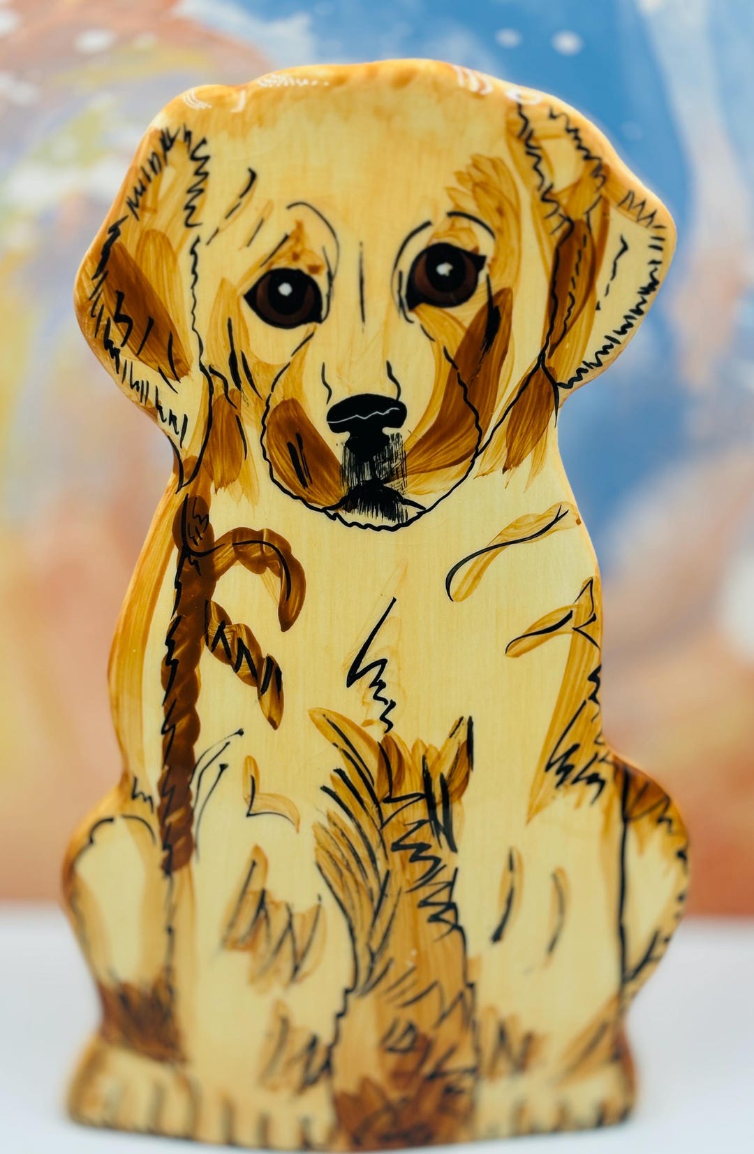 Golden Retriever Puppy Dog Ceramic Vase Dogs by Nina Lyman - Etsy