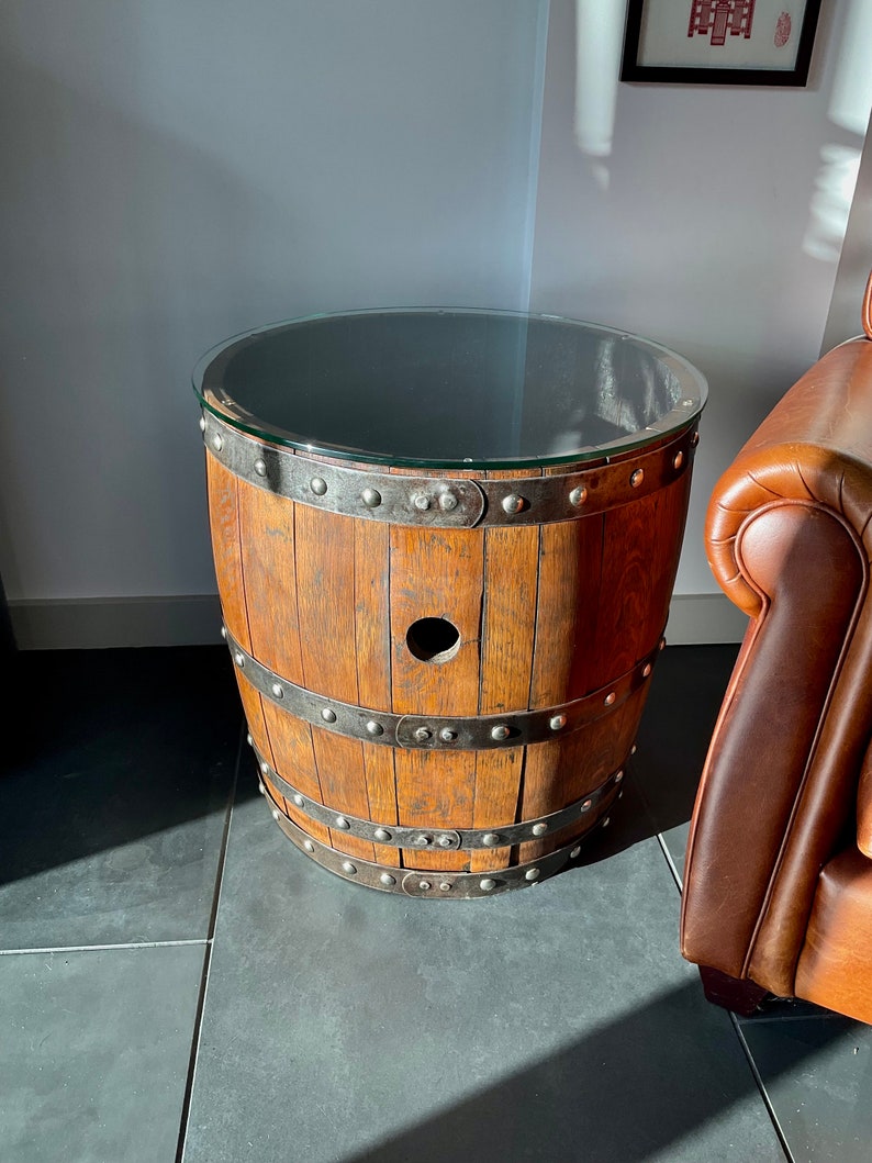 Bespoke Oak Whiskey Barrel Side Table - Etsy