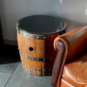 Bespoke Oak Whiskey Barrel Side Table - Etsy