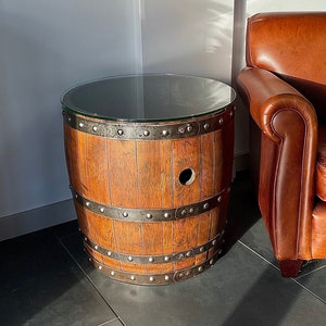 Bespoke Oak Whiskey Barrel Side Table - Etsy