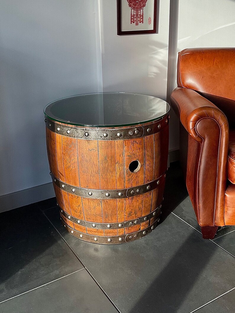 Bespoke Oak Whiskey Barrel Side Table - Etsy