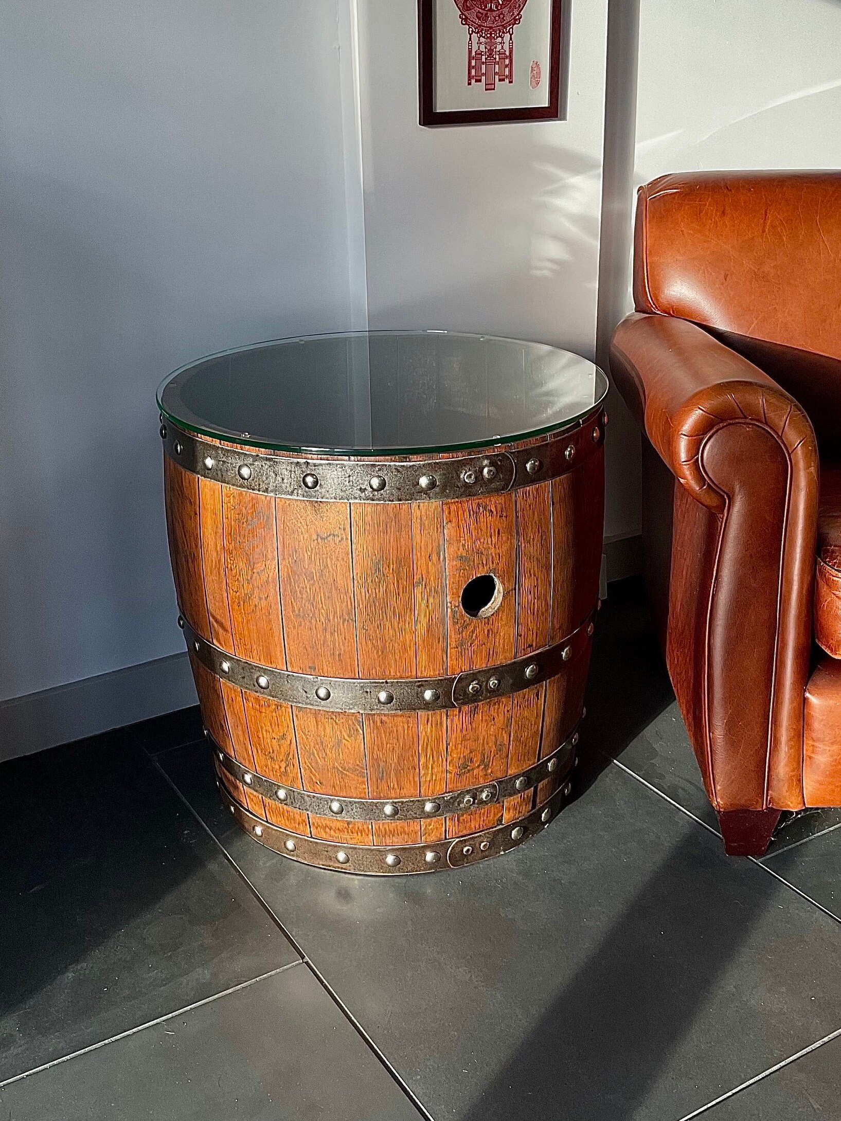 Bespoke Oak Whiskey Barrel Side Table - Etsy