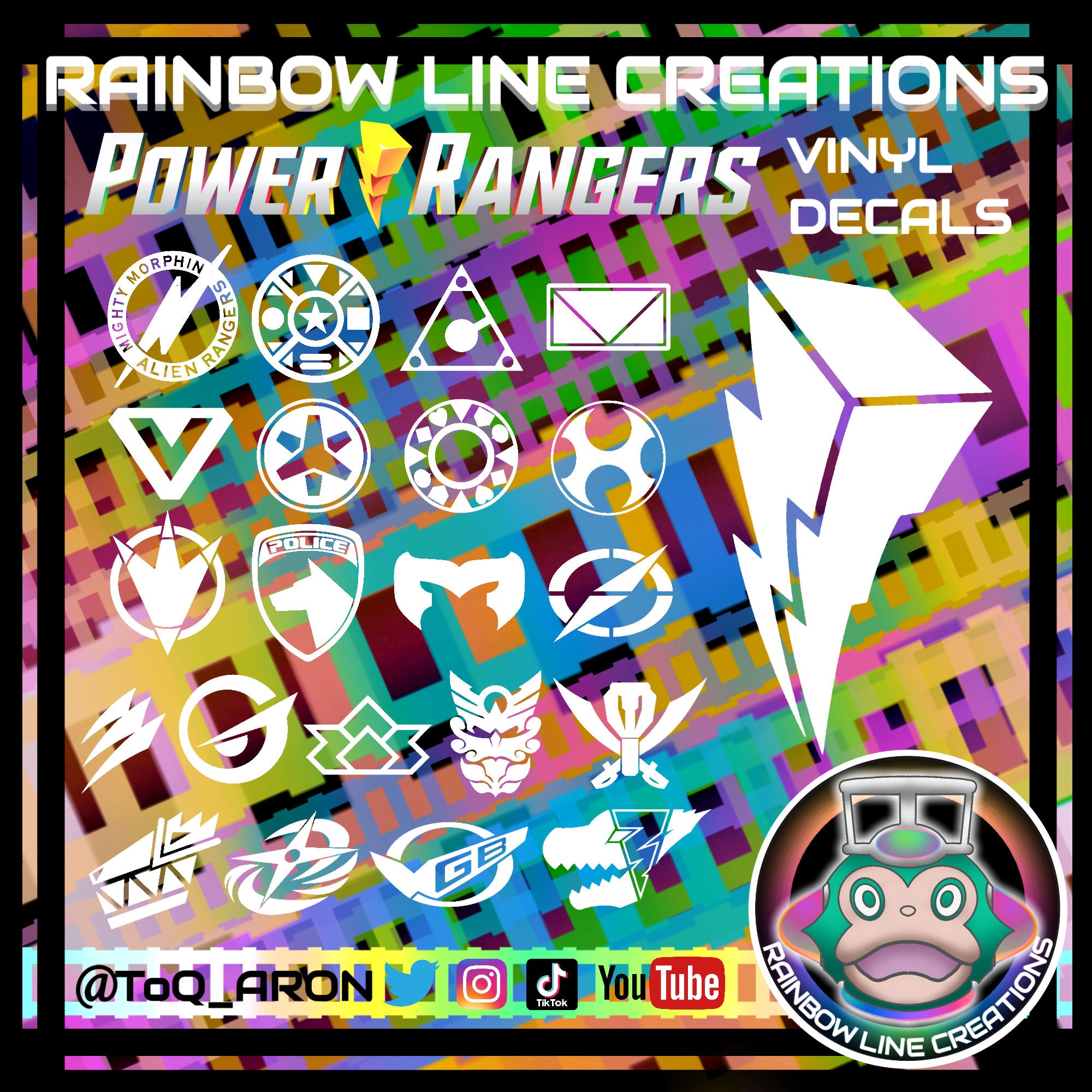 POWER RANGERS Series Vinyl Decals 3 PACK! - Etsy