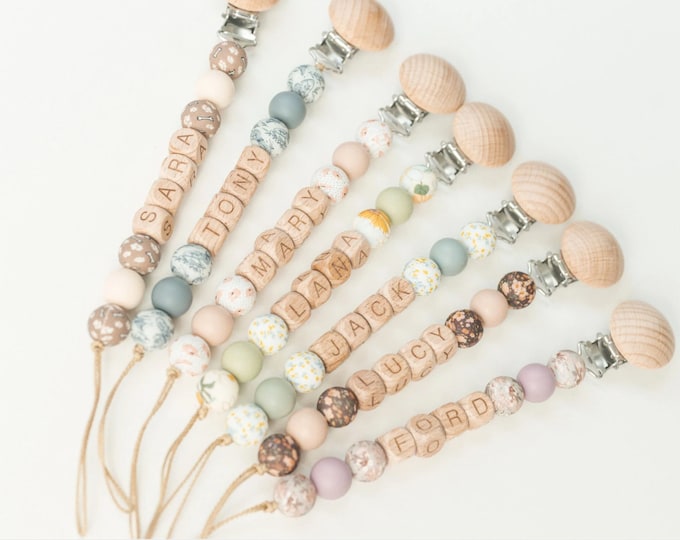Personalized Pacifier Clip With Baby Namepersoanlized Babyshower ...