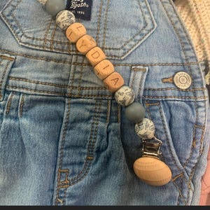 Personalized Printed Pacifier Clip|custom Baby Shower Gift|pastel ...
