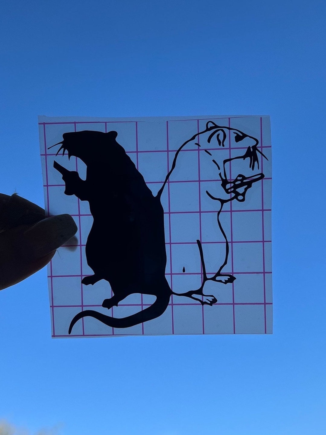 Double Rat With Pstol / Ratatata Decal/ Laptop Decal/ Car Decal/ Bumper ...