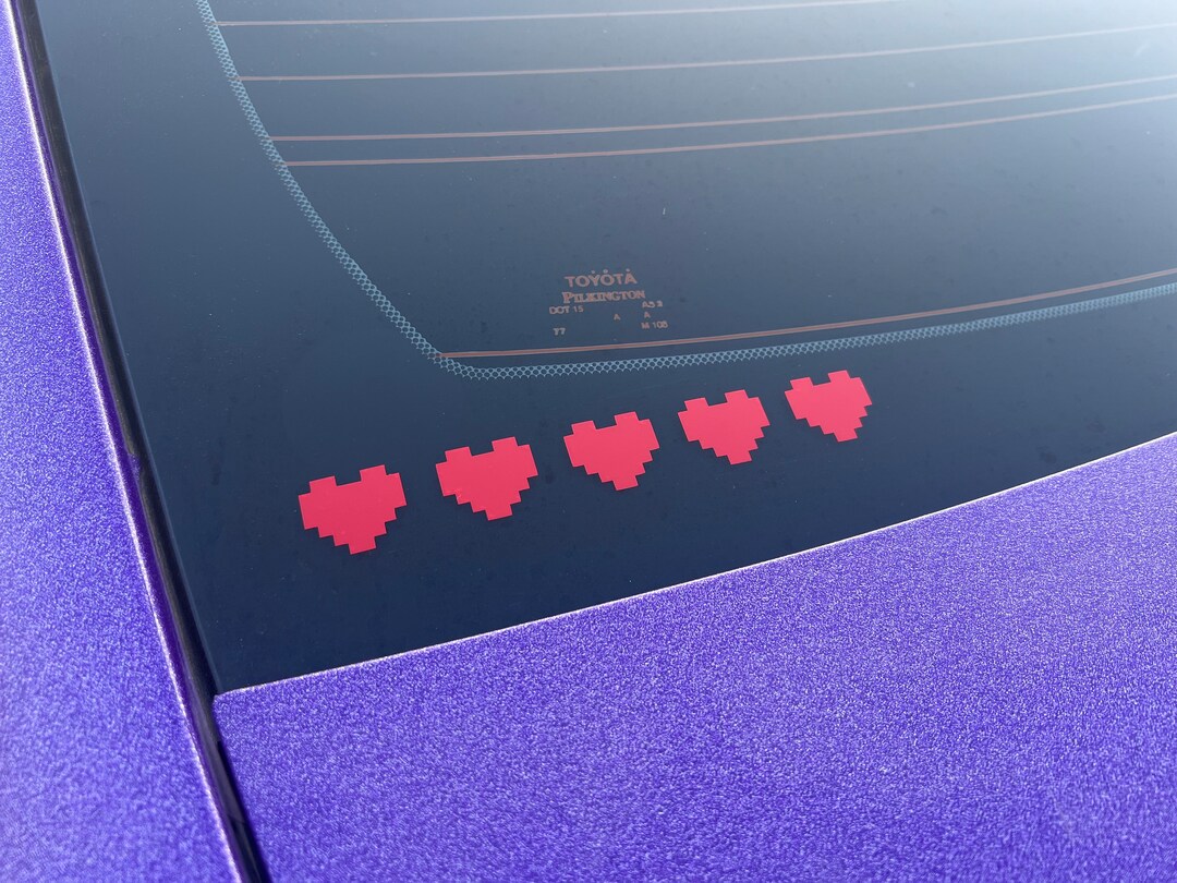 Minecraft Hearts Decal/ Laptop Decal/ Car Decal/ Bumper Sticker/ Text ...